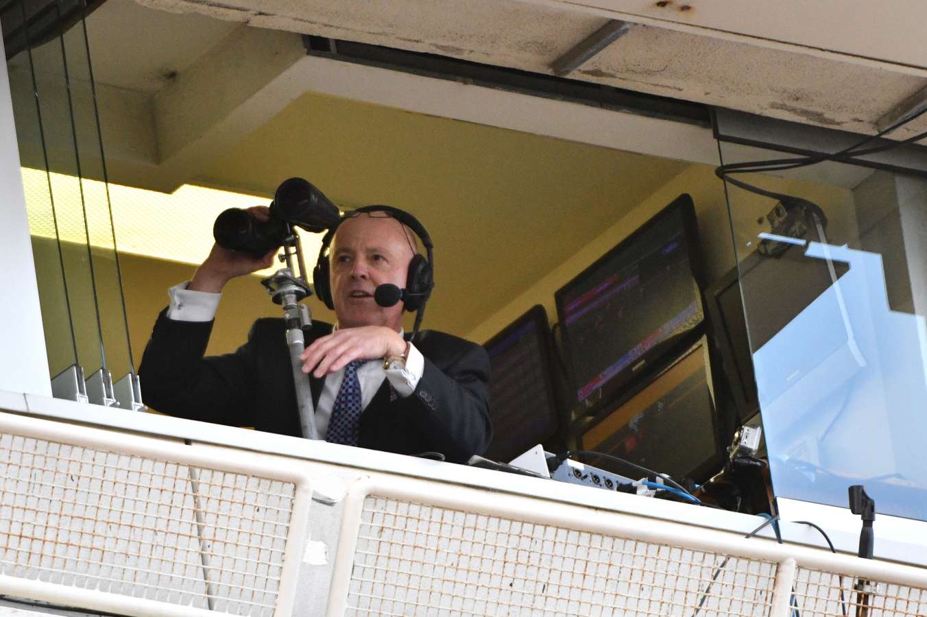 Greg Miles farewells the broadcaster's box