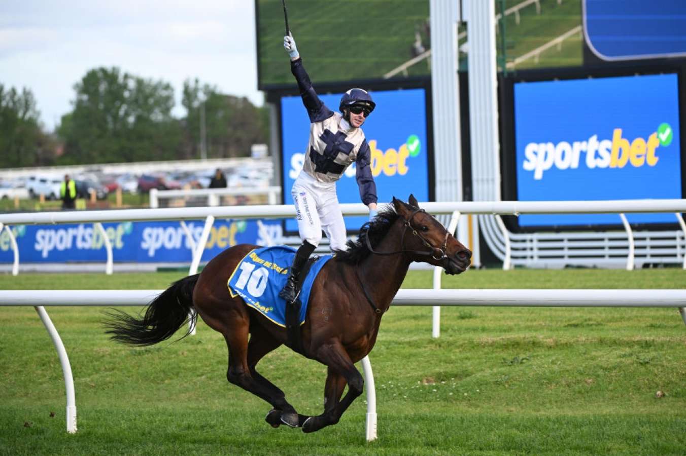 Harry Coffey celebrates inspiring and emotional Caulfield Cup triumph