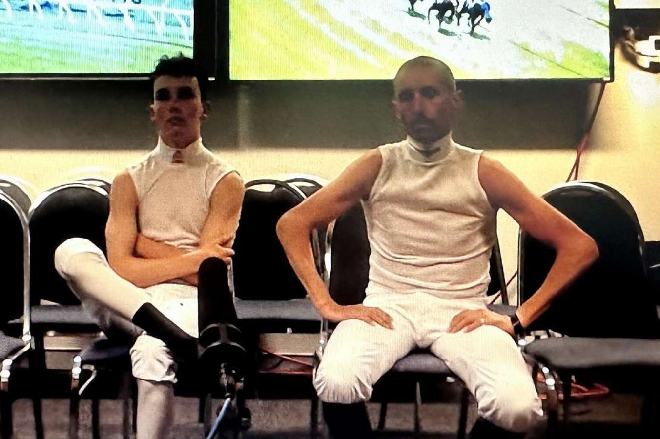 Nash Rawiller gives rival jockey a spray in stewards' room